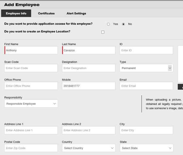 Hilti New Employee Setup – NCS
